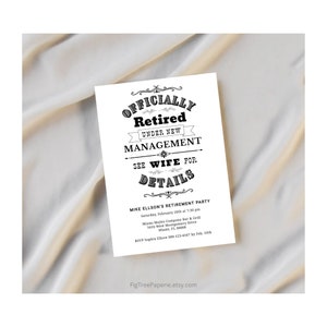 Funny Retirement Party Invitation Man, Vintage Typographic Style ...