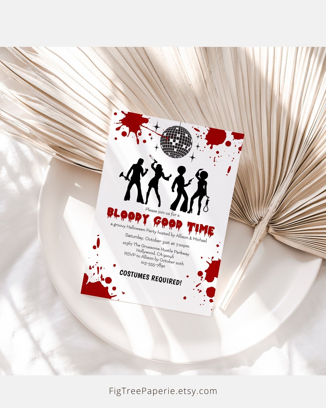 Halloween Bloody Invitation Adult Disco Theme Costume Party - Etsy