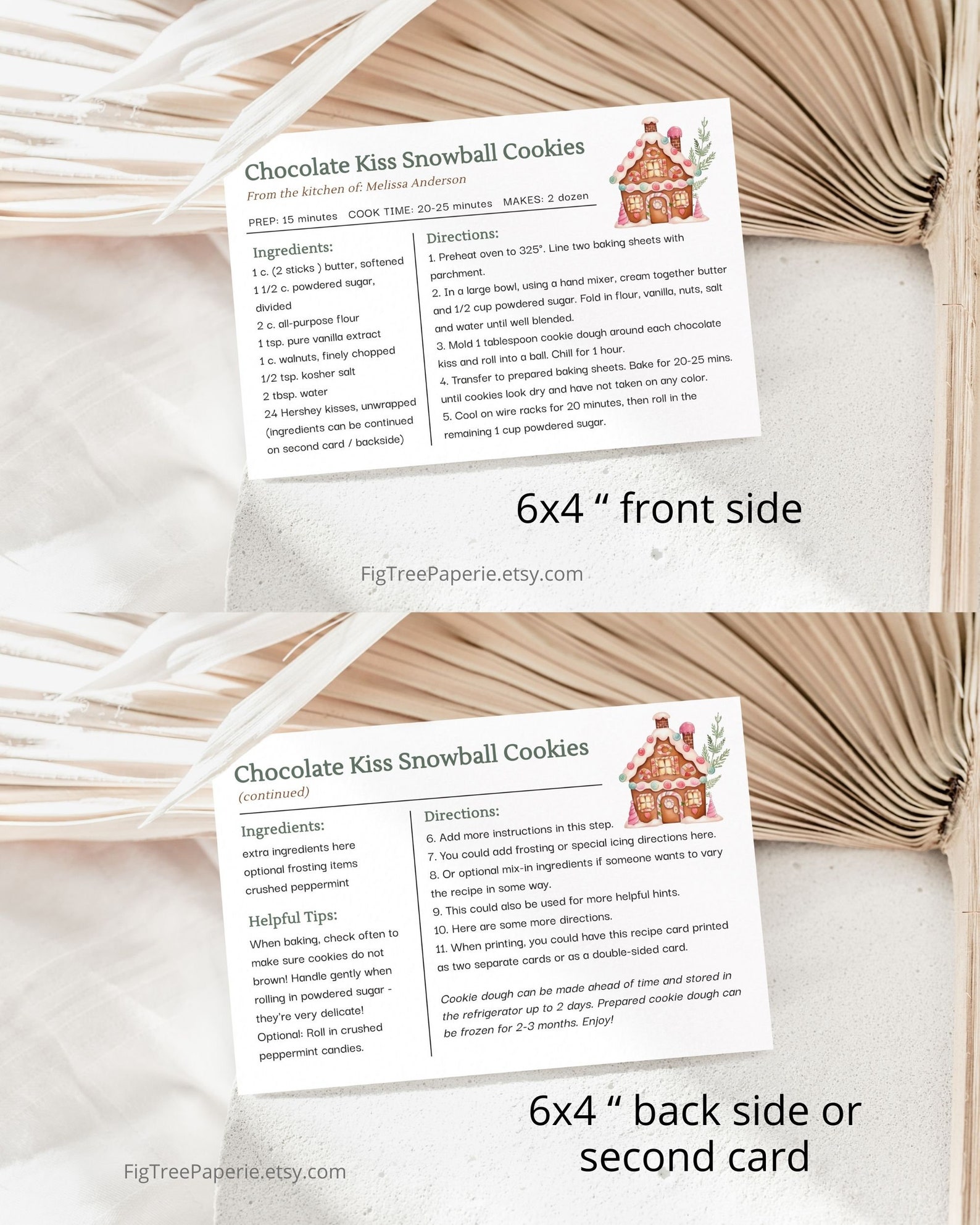 Cookie Exchange Recipe Card Template, Gingerbread House Cookie Exchange ...