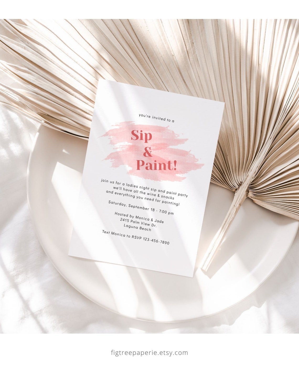 Sip and Paint Party Invitation Paint and Sip Invite Adult - Etsy