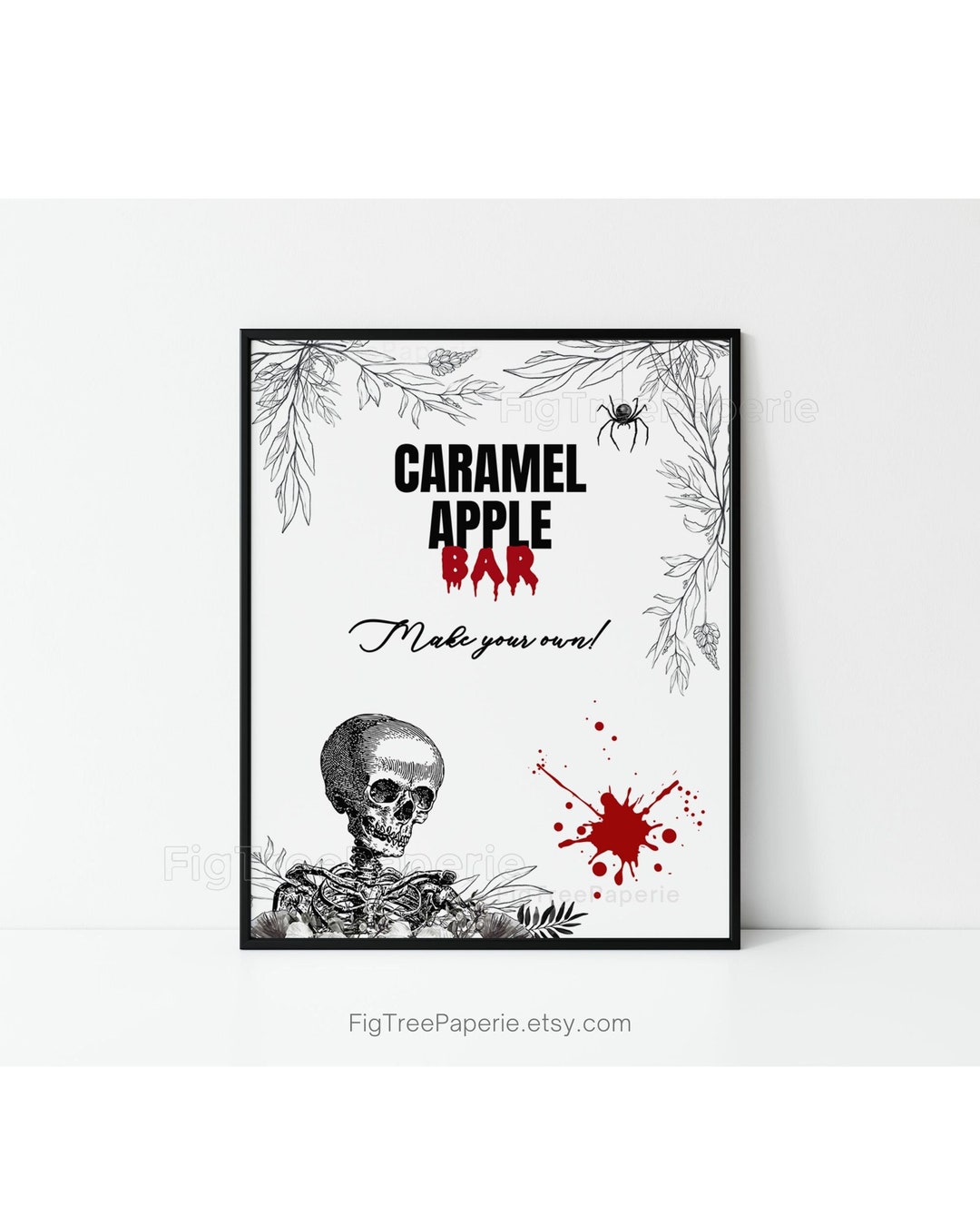 Halloween Caramel Apple Bar Sign, Caramel Apple Sign for Halloween ...