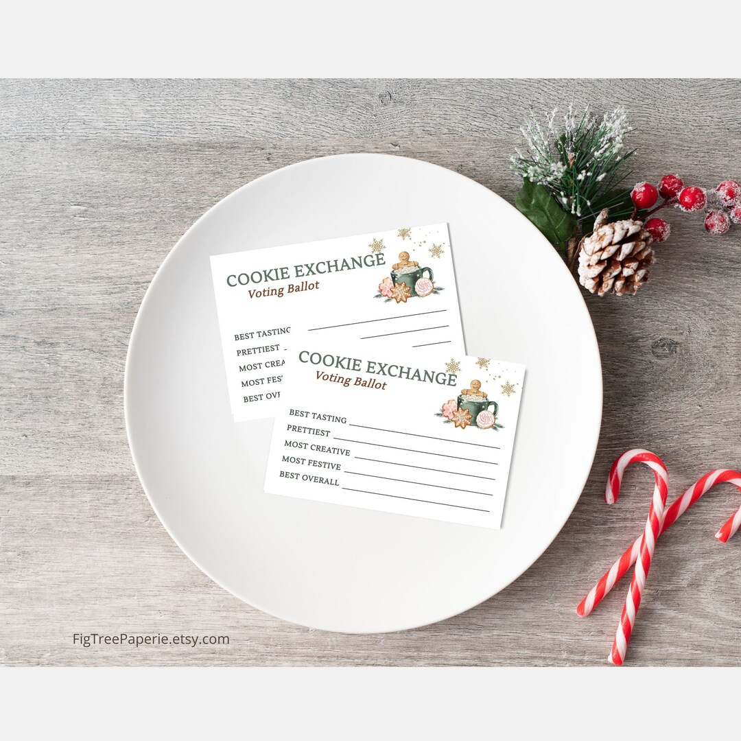 Cookie Exchange Voting Ballot, Christmas Holiday Cookie Contest Voting ...