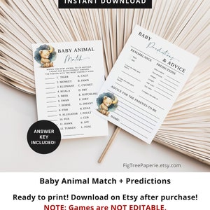 Teddy Bear Baby Shower Games Bundle, Over the Moon Baby Shower Games ...