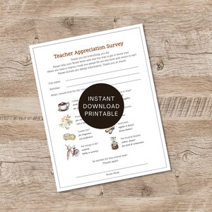 Teacher Appreciation Survey, Teacher Appreciation Week Ideas, Teacher ...