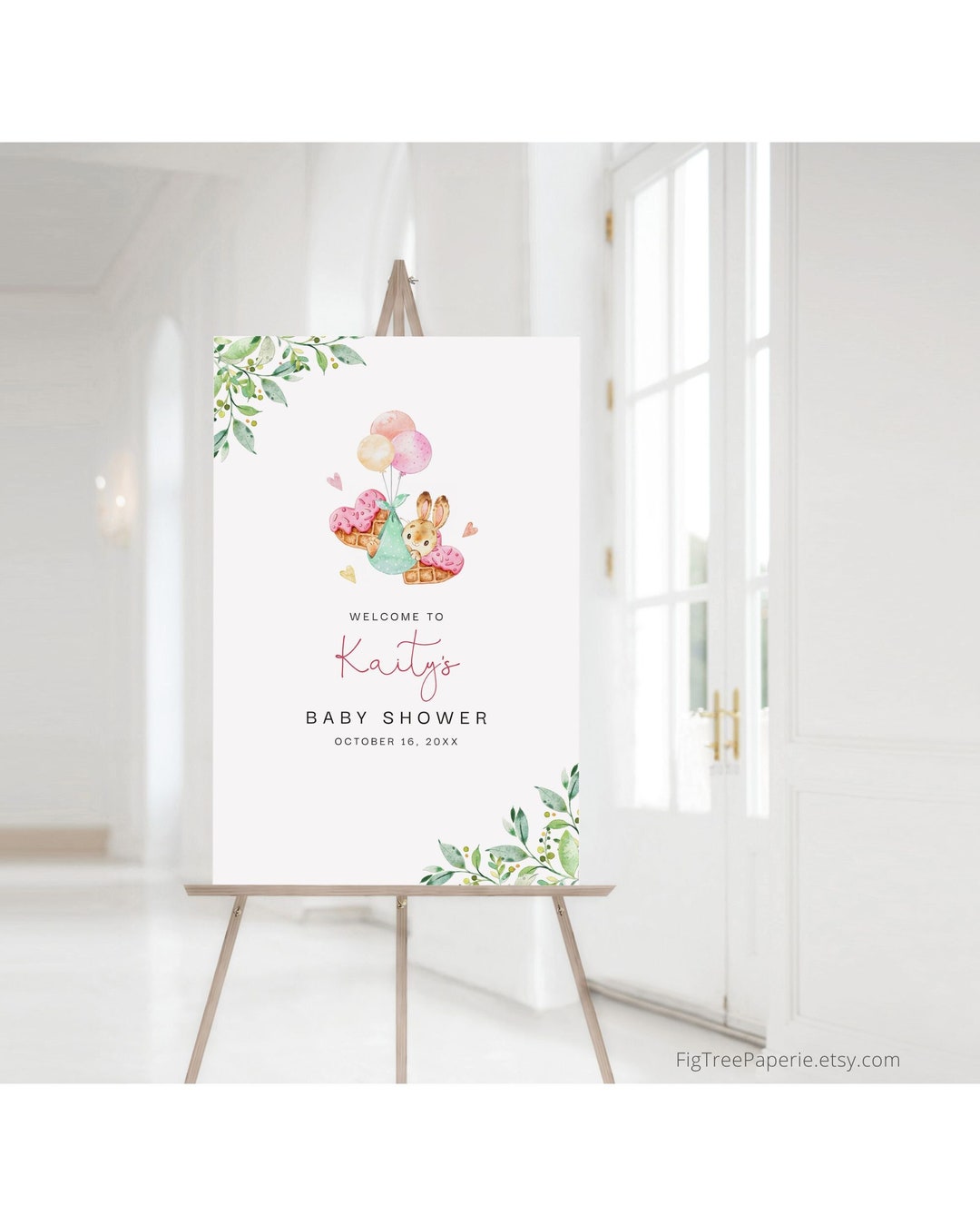 Girl Baby Shower Brunch Welcome Sign, Baby Brunch Welcome Sign for a ...