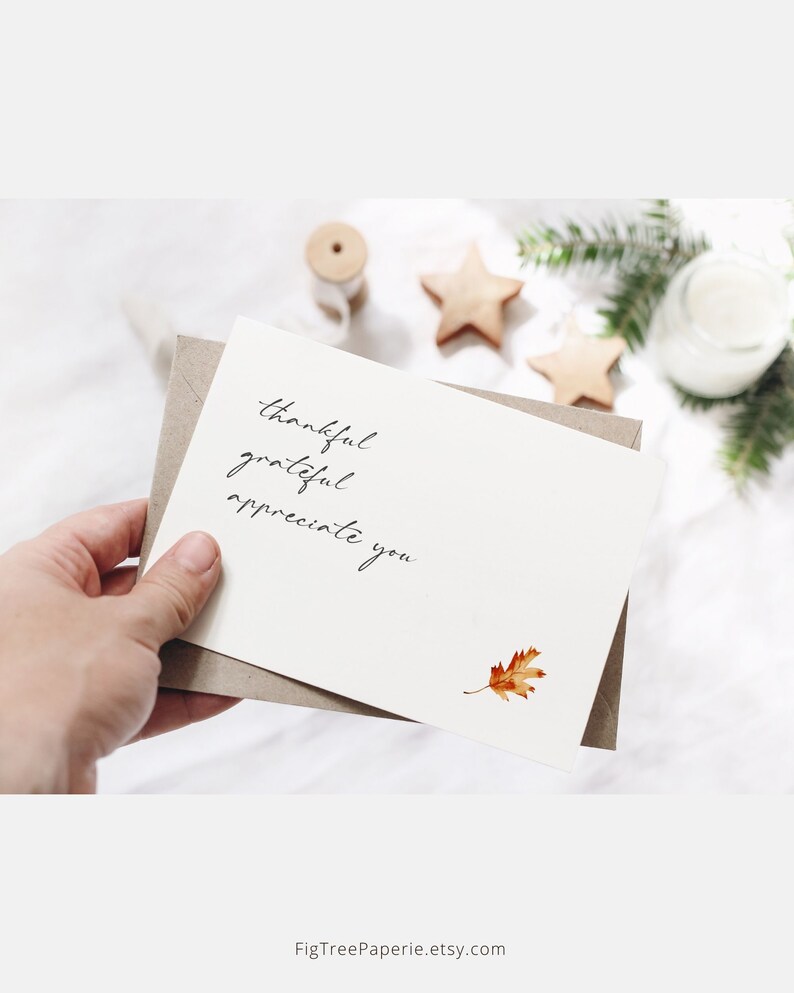 Thankful Card Printable, Printable Appreciate You Card, Thanksgiving ...