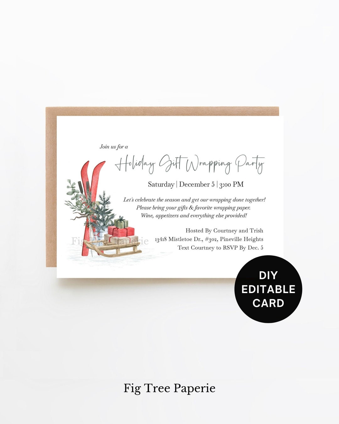 Gift Wrapping Party Invitation, Christmas Gift Wrapping Party Invite ...