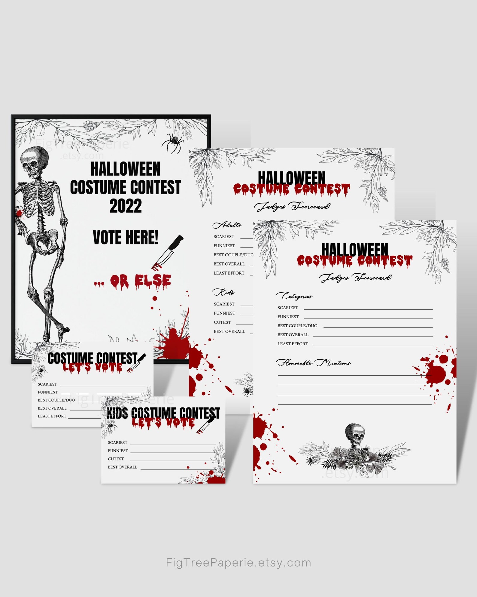 Halloween Costume Contest Sign Costume Contest Vote Cards - Etsy