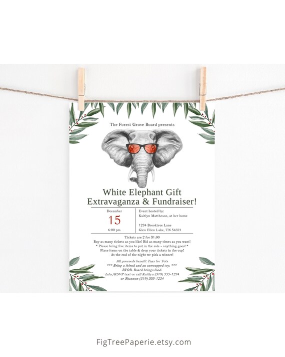 White Elephant Party Flyer