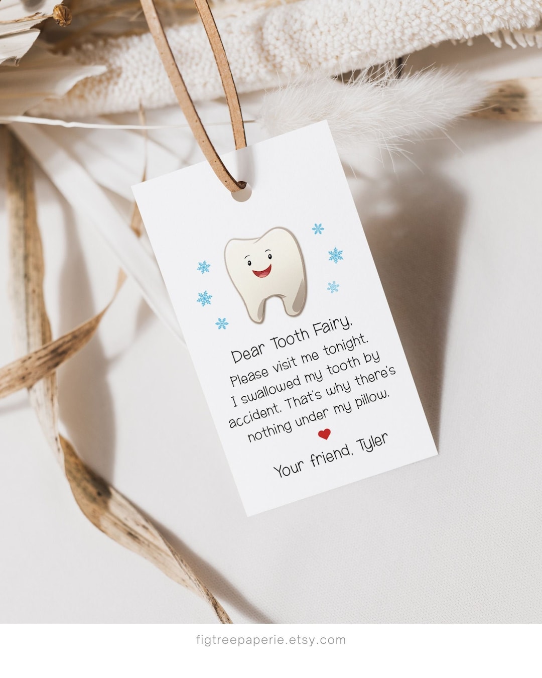 Swallowed Tooth by Mistake, Please Visit Me Tooth Fairy Tag, Tooth ...