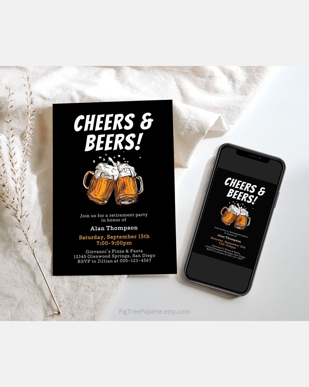 Retirement Party Invitation, Beer Retirement Party Invite for a Man ...
