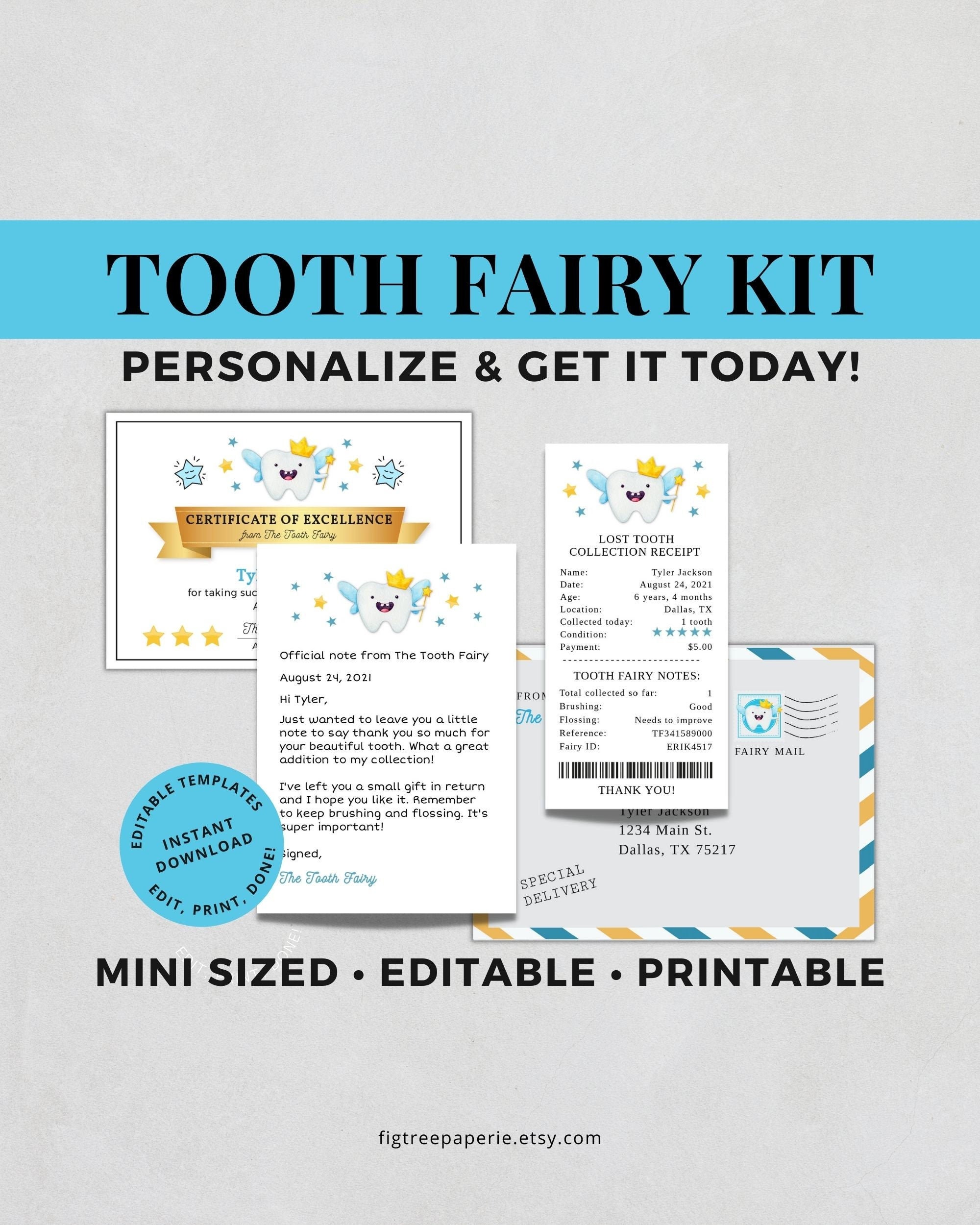 Tooth Fairy Kit for a Boy Printable Tooth Fairy Bundle - Etsy