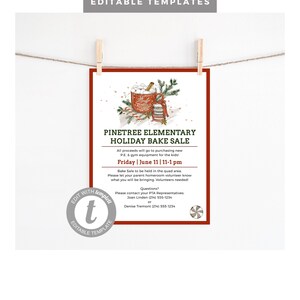 Bake Sale Flyer, School Fundraiser Flyer, PTA, PTO, Church, Holiday ...