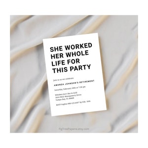 Funny Retirement Party Invitation Woman, Female Retirement Party Invite ...