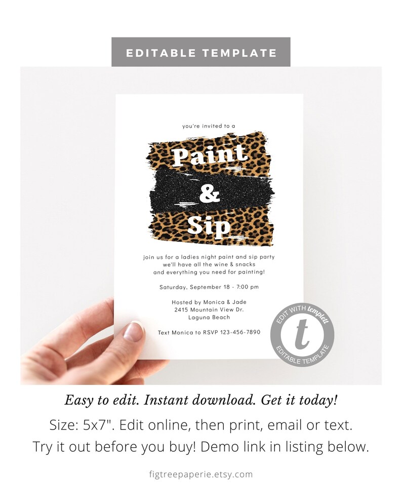 Paint and Sip Party Invitation, Sip and Paint Invite, Adult Painting ...
