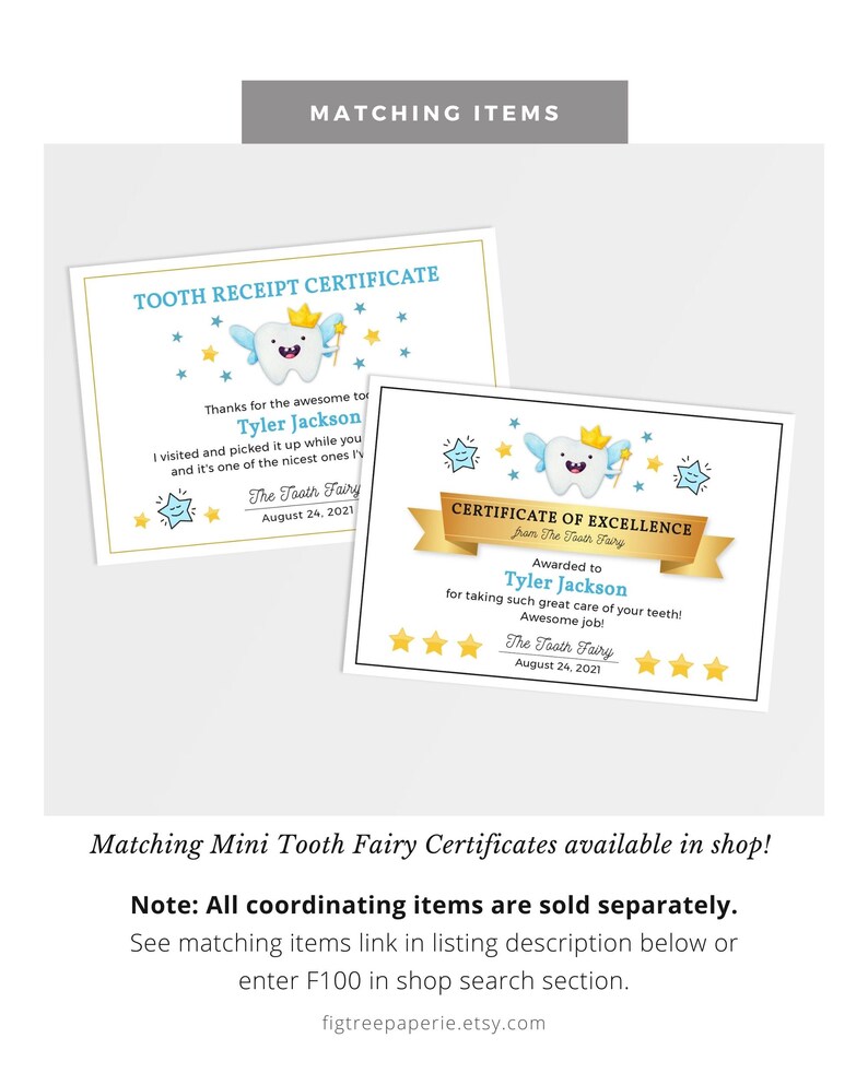 Tooth Fairy Gift Tag Printable Gift Tag from Tooth Fairy | Etsy