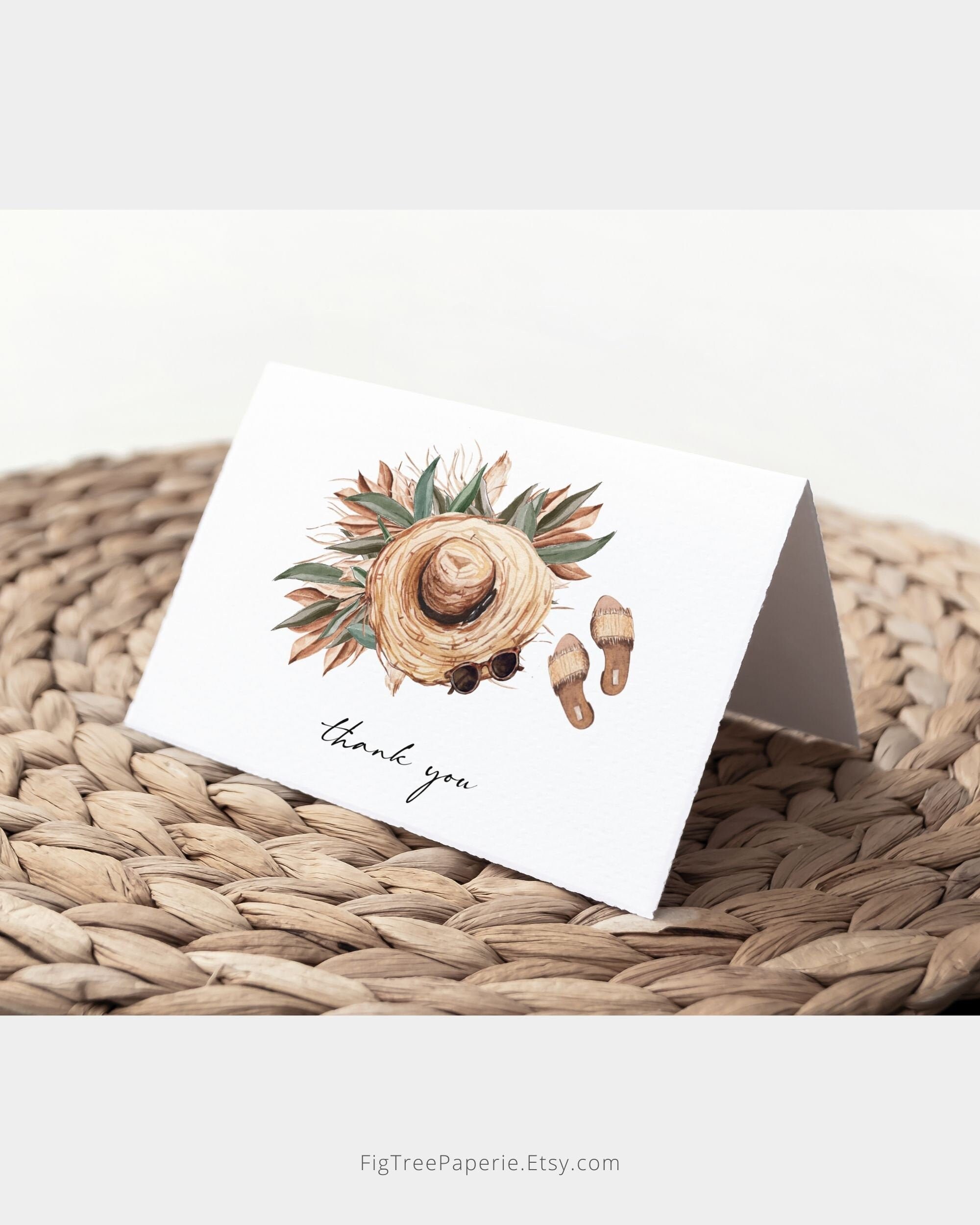 Editable Boho Thank You Card, Bachelorette Party Thank You, Tropical ...