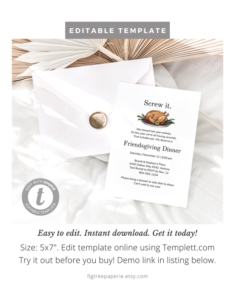 Funny Friendsgiving Invitation Friendsgiving Dinner Invite - Etsy