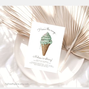 Retirement Party Invitation Woman, Ice Cream Retirement Party Invite ...