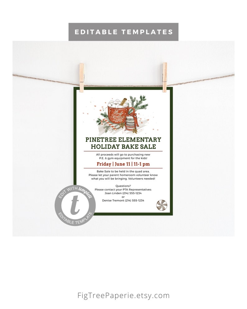 Bake Sale Flyer School Fundraiser Flyer PTA PTO Church | Etsy