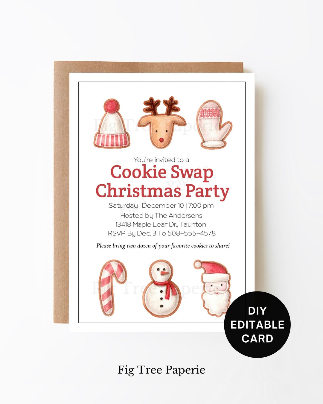 Cookie Swap Invitation, Christmas Cookie Swap Party Invite, Holiday ...