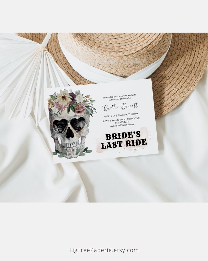 Bride's Last Ride Bachelorette Invitation Itinerary - Etsy
