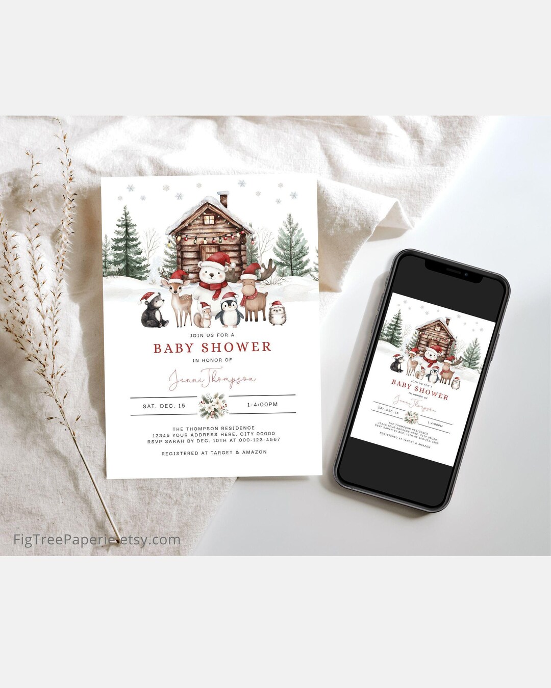 Christmas Baby Shower Invitation, December Baby Shower Invitation ...