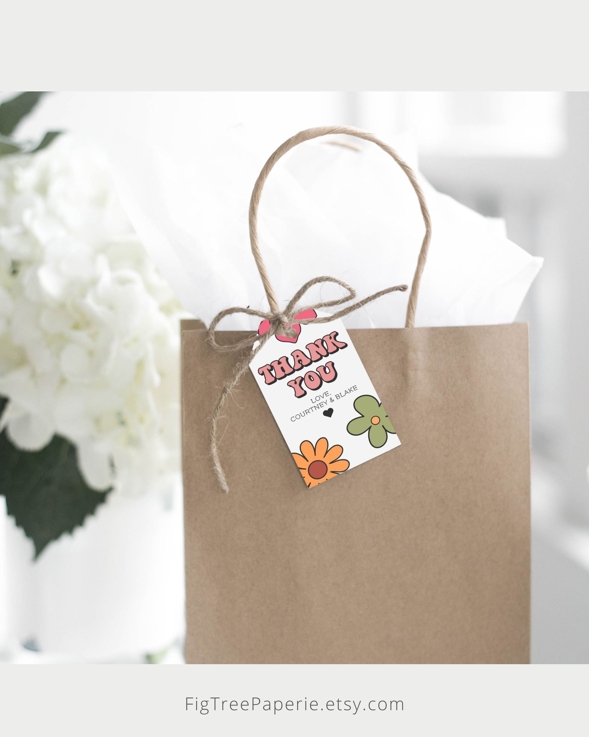 Groovy Party Favor Tag Template, 70s Retro Wedding Favor Tag, Retro 70s ...