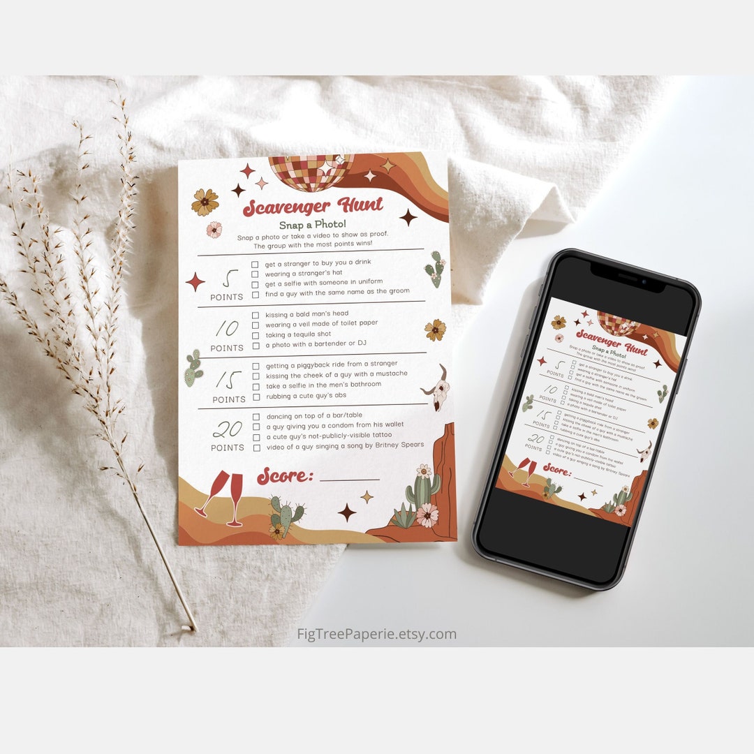 Scavenger Hunt Game Desert Bachelorette, Scottsdale Bachelorette ...