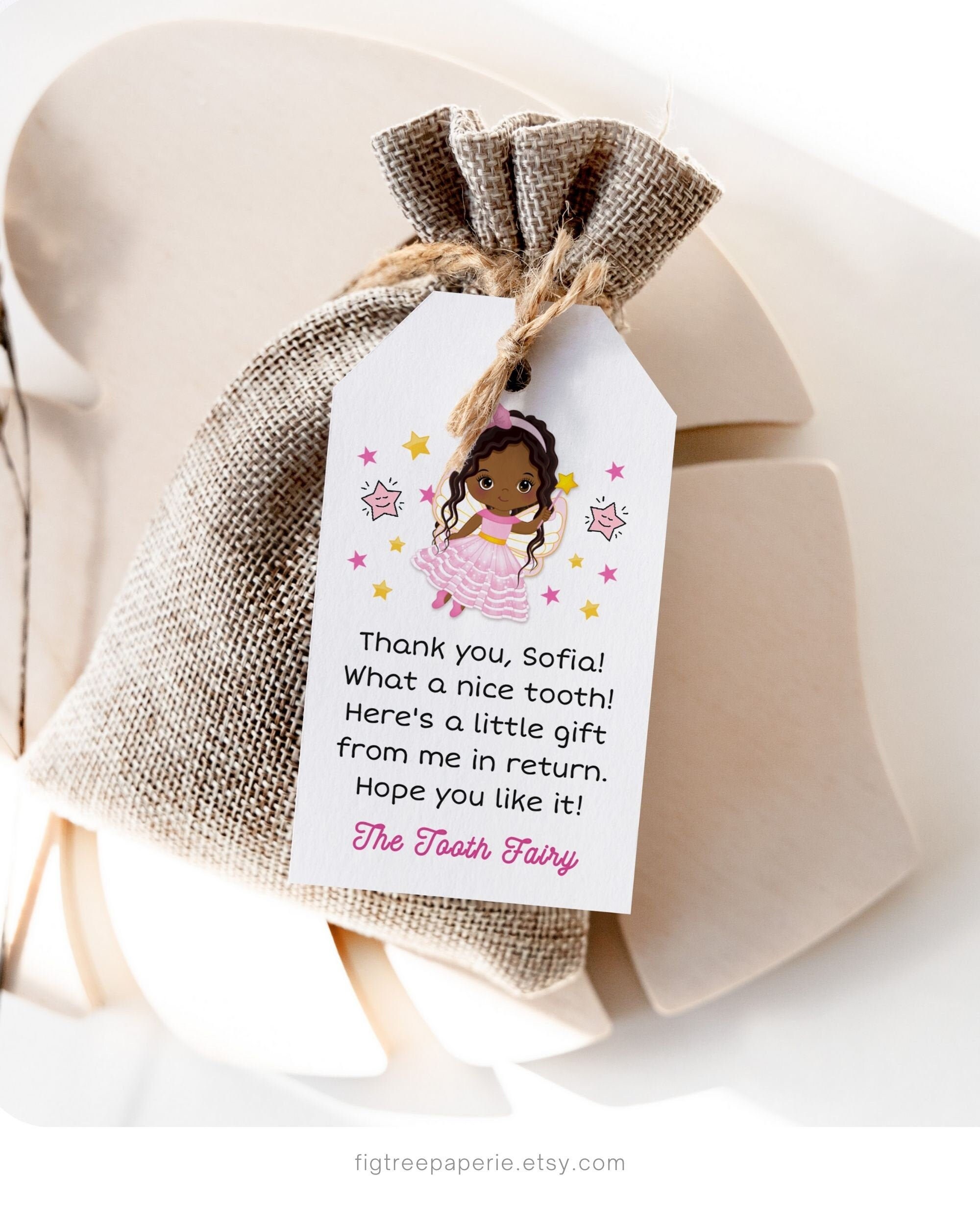 Gift Tag From the Tooth Fairy, for a Girl, Cute Girl Fairy, Gift From ...
