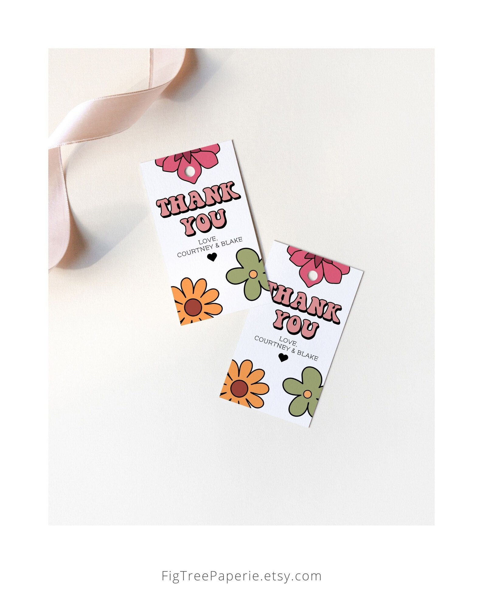 Groovy Party Favor Tag Template, 70s Retro Wedding Favor Tag, Retro 70s ...