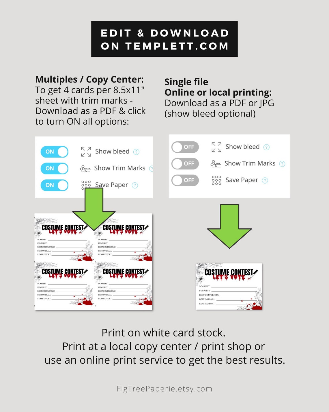 Halloween Costume Contest Voting Card Printable Halloween - Etsy