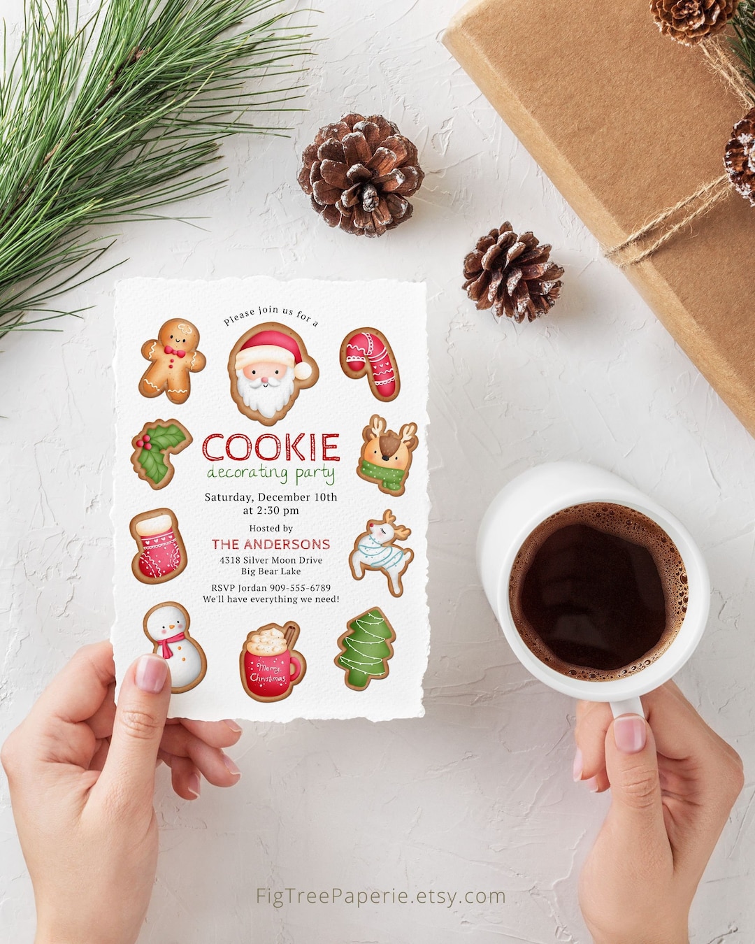 Christmas Cookie Decorating Party Invitation, Holiday Cookie Decorating ...