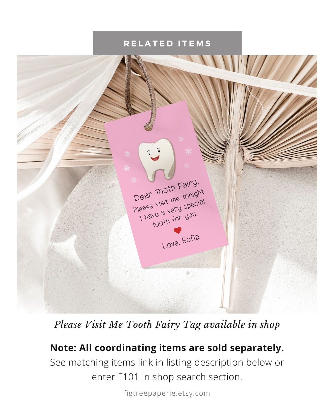 Gift Tag From the Tooth Fairy for a Girl Cute Girl Fairy - Etsy