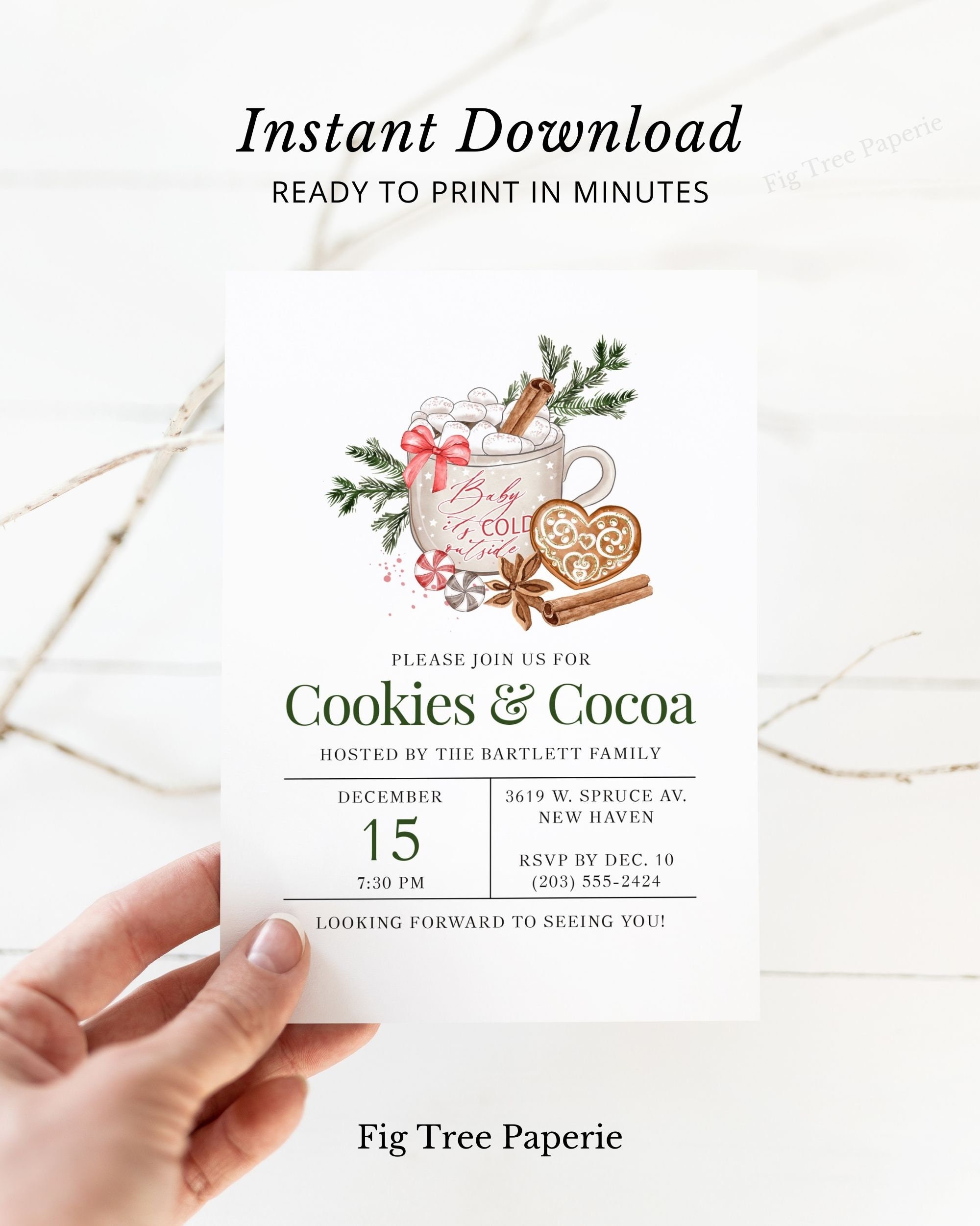 Cookies and Cocoa Invitation Christmas Hot Chocolate Party - Etsy