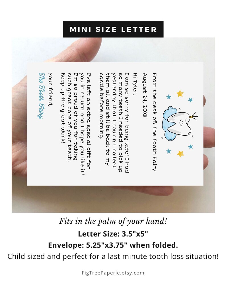 Tooth Fairy Forgot Letter Boy Tooth Fairy Note for a Boy - Etsy