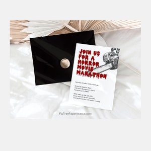 Horror Movie Night Invitation, Scary Movie Night Invite, Halloween ...