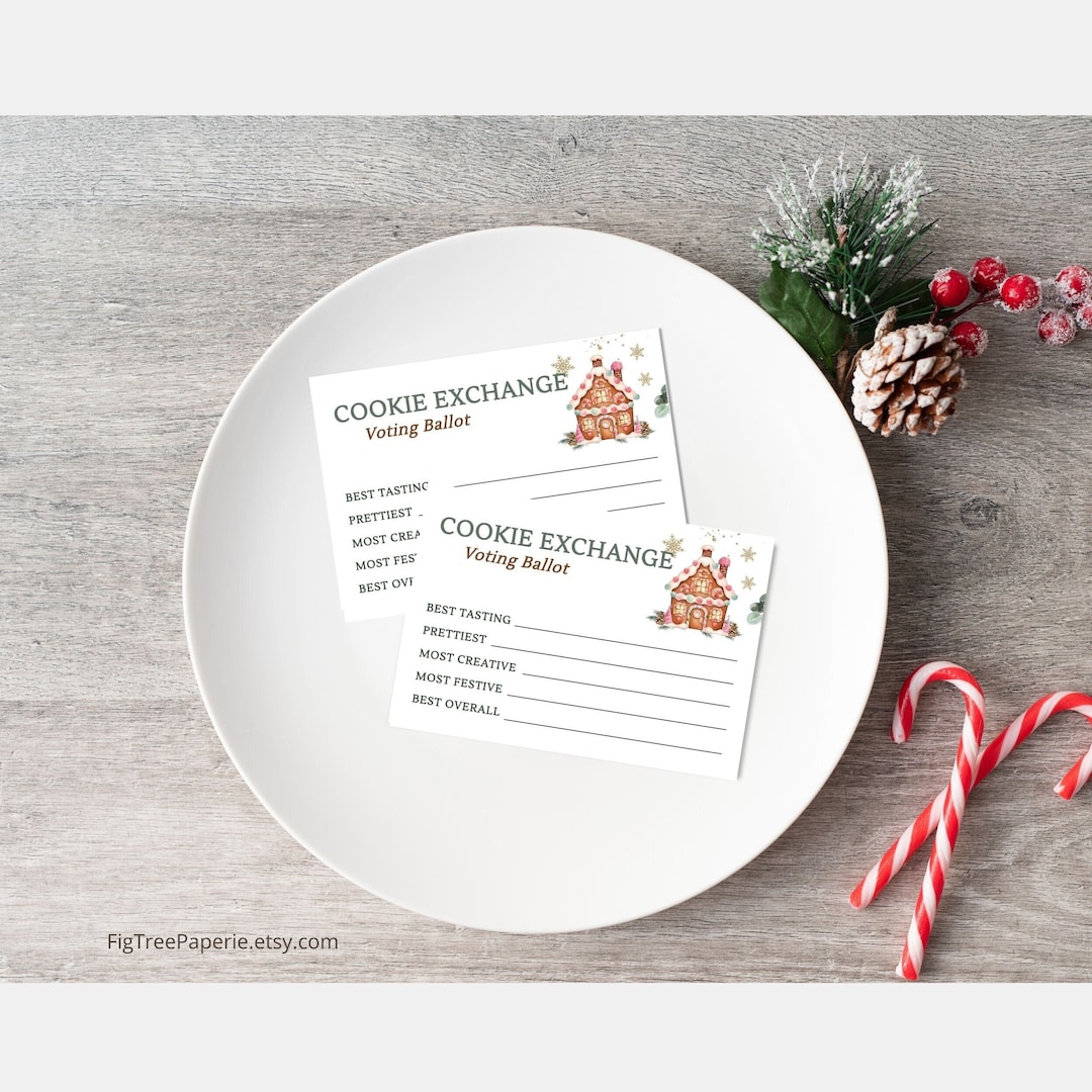 Cookie Exchange Voting Ballot, Christmas Holiday Cookie Contest Voting ...