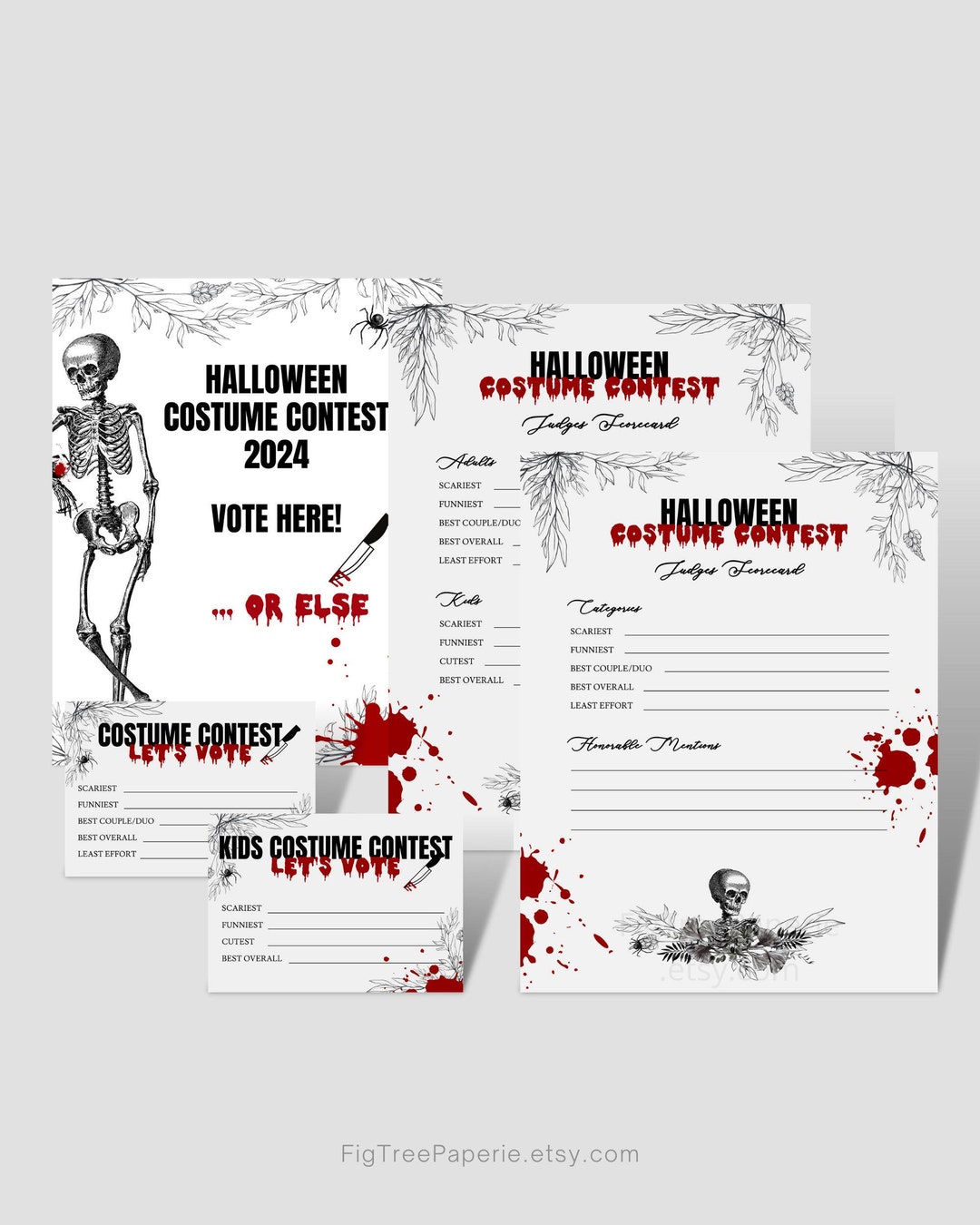 Halloween Costume Contest Sign, Costume Contest Vote Cards, Best ...
