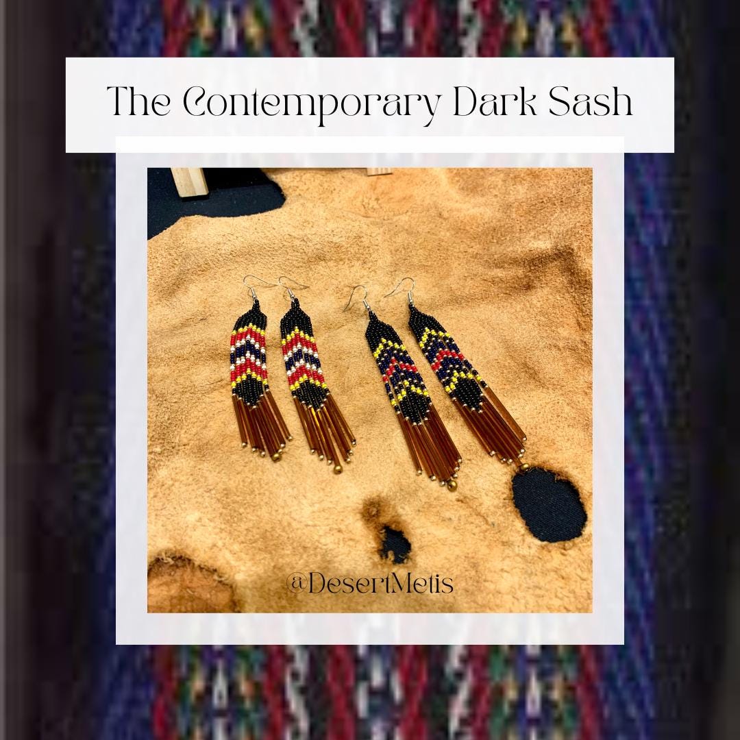 Black Sash Metis Sash Metis Earrings Metis Art Metis Pin Metis Beaded ...