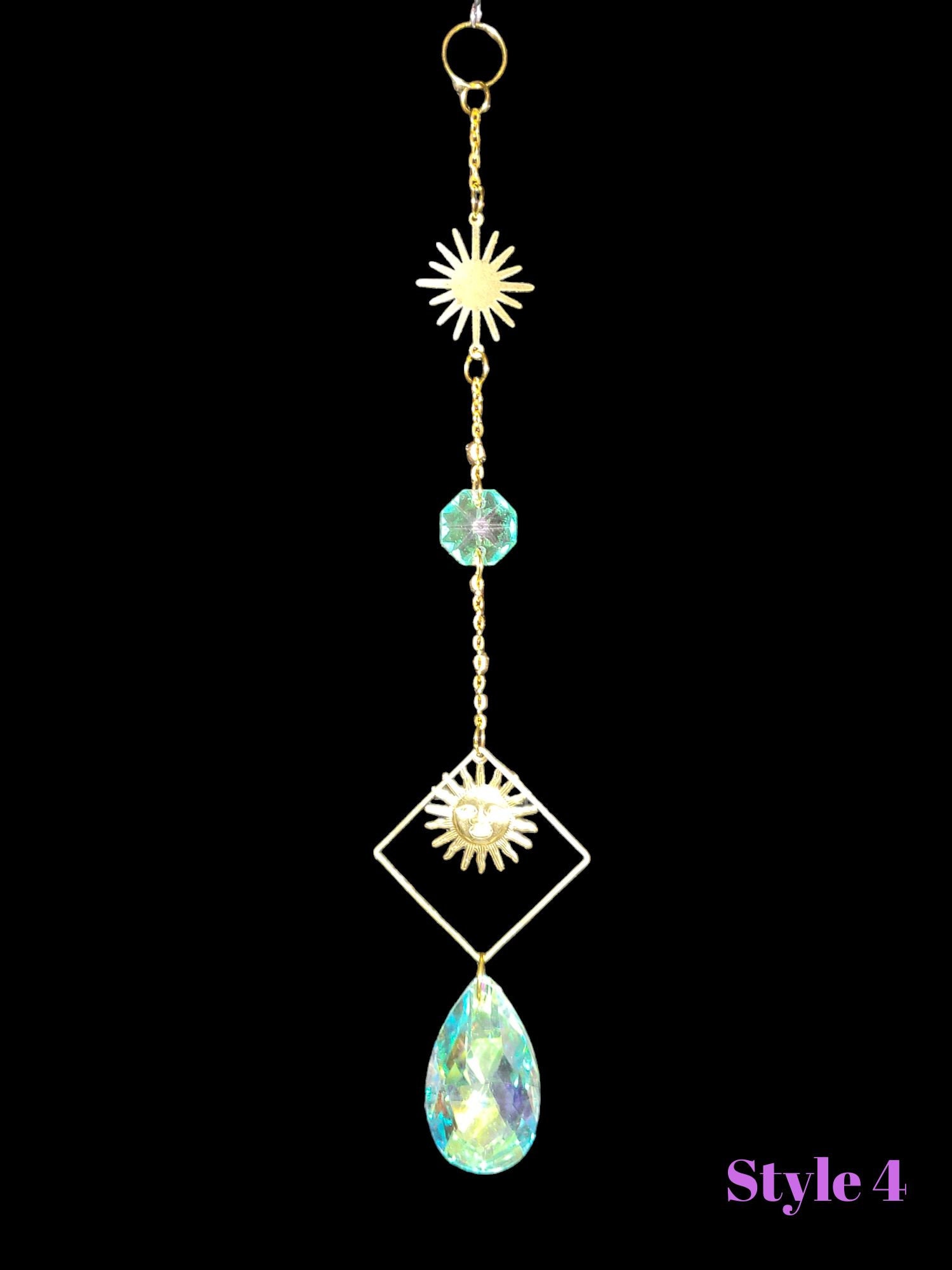 1 Pc Assorted Suncatchers Sun Moon Geometric Shapes, Prism Suncatcher ...