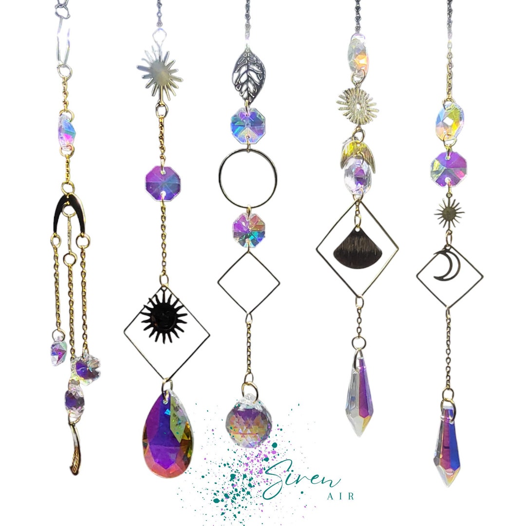 1 Pc Assorted Suncatchers Sun Moon Geometric Shapes, Prism Suncatcher ...
