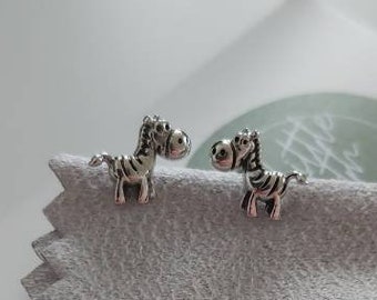 Zebra Stud Earrings - Etsy