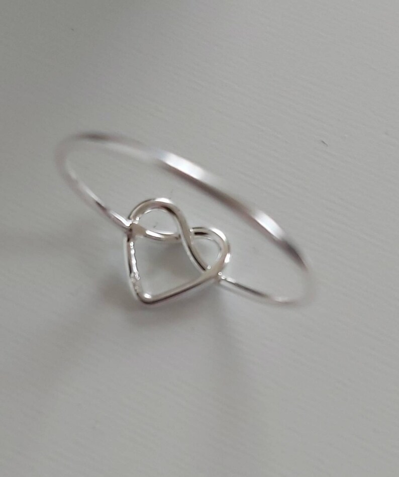 Sterling Silver Love Heart Knot Ring Friendship Ring Love - Etsy UK
