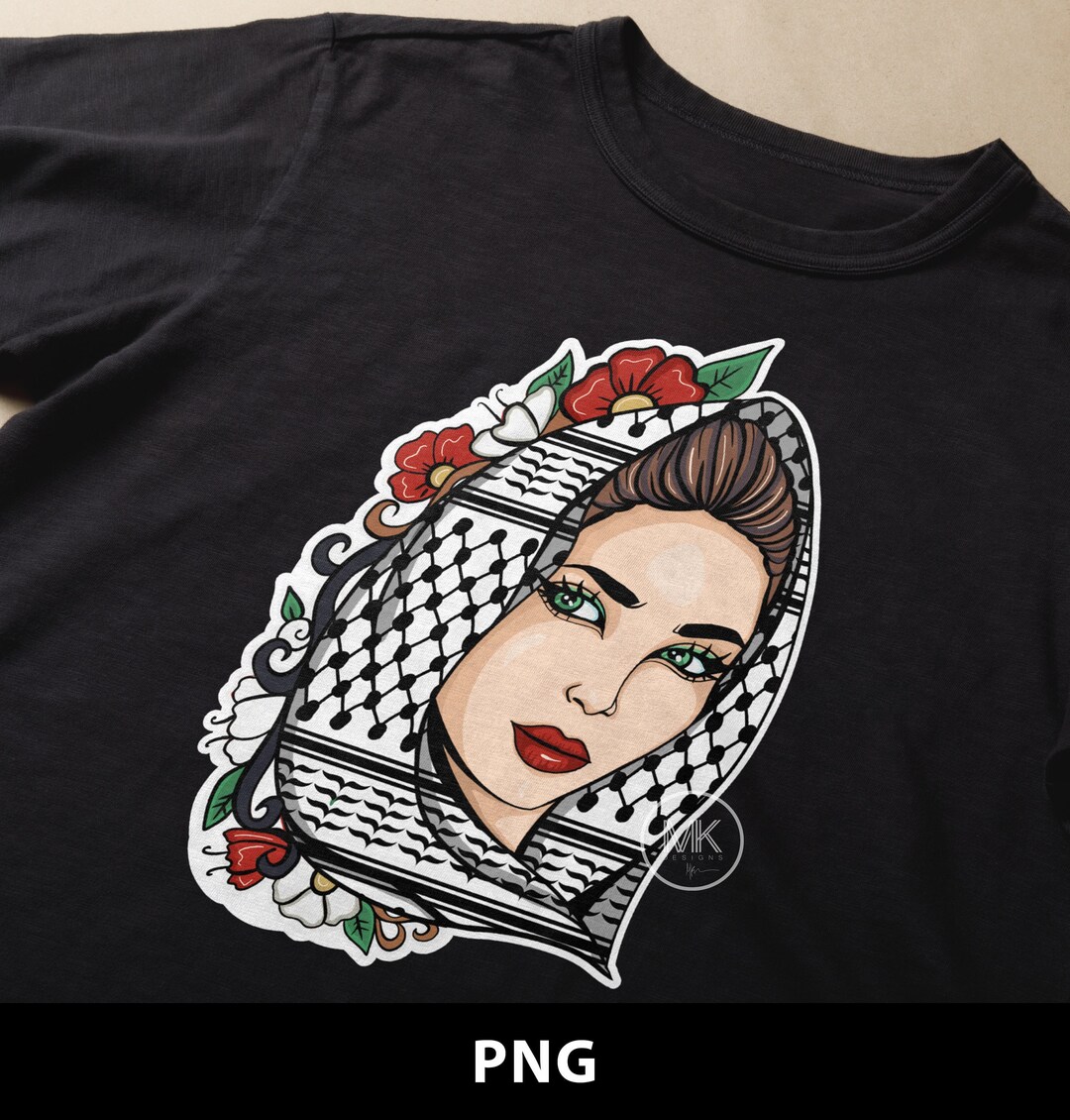 Beautiful Woman With Kufeya Scarf | PNG Design | Sublimation Printing ...