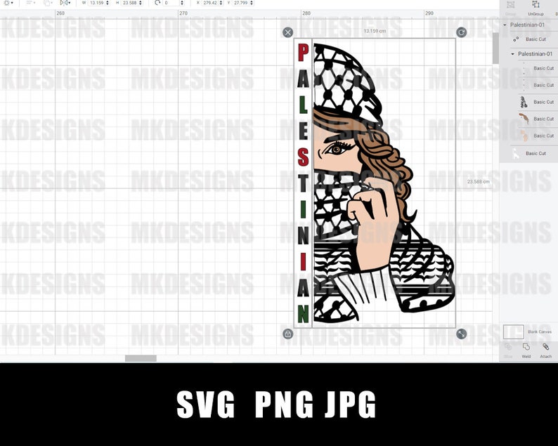 Palestinian | Layered SVG - Lady With Kufeya Scarf Cricut Designs Cut ...