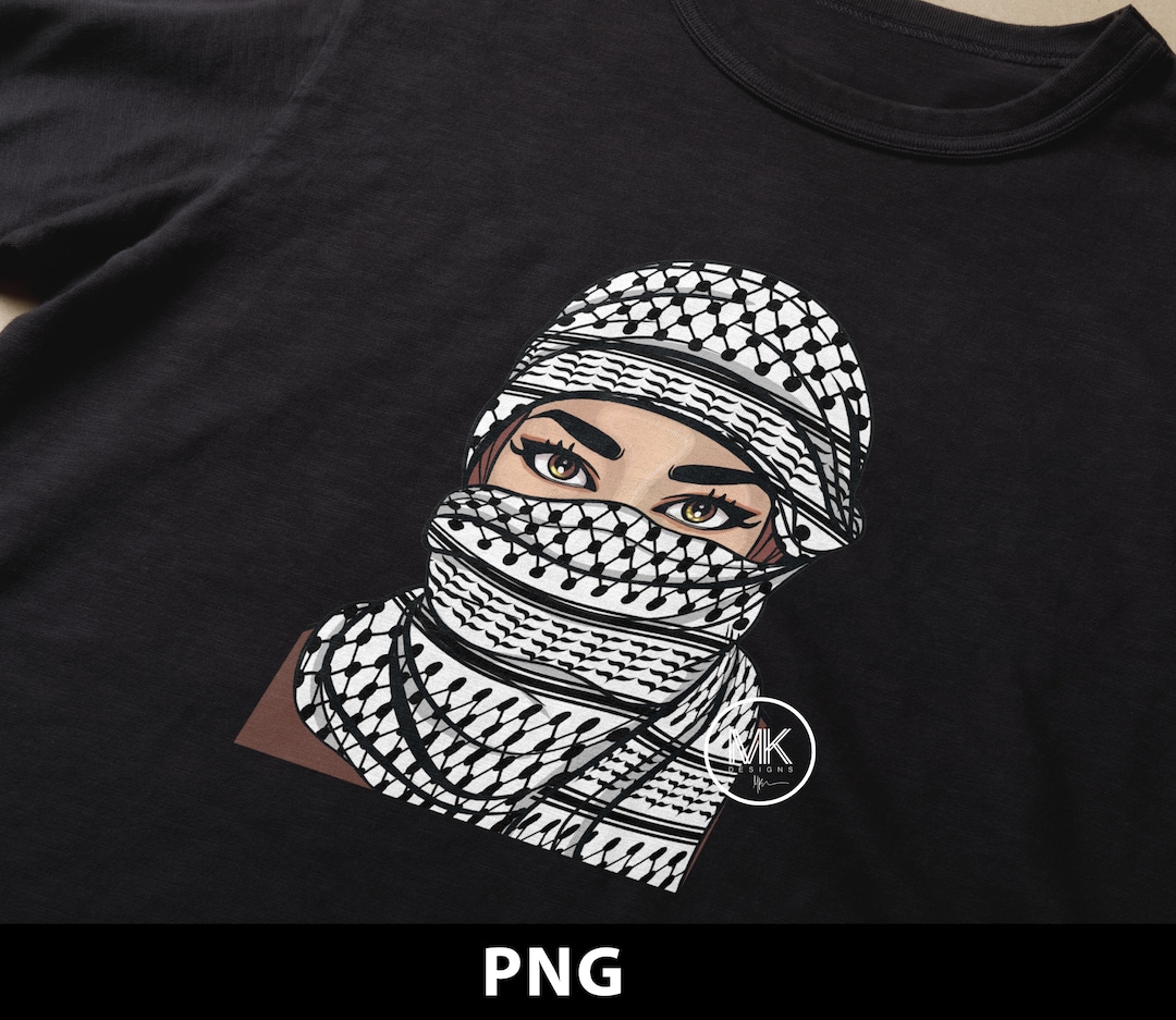 Woman With Kufeya Scarf | PNG Design | Sublimation Printing | T Shirt ...