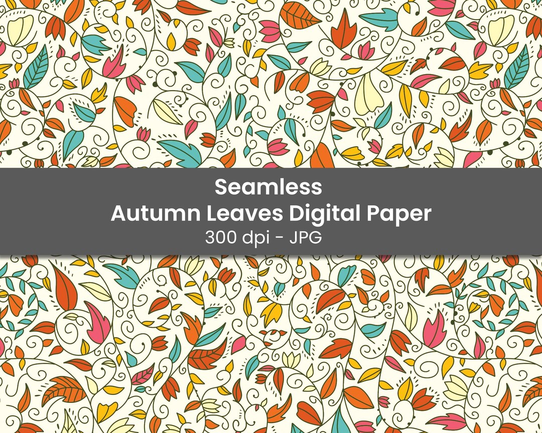 Seamless Autumn Leaves Digital Paper | Commercial Use | Seamless ...