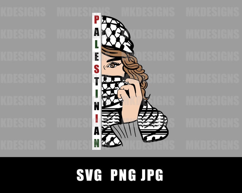 Palestinian | Layered SVG - Lady With Kufeya Scarf Cricut Designs Cut ...