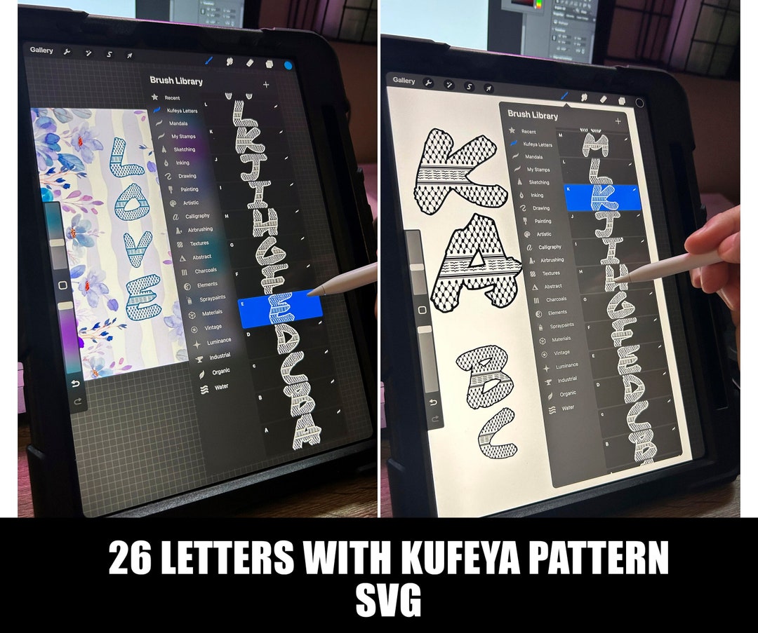 26 Letters With Kufeya Pattern SVG Files Small Business Commercial Use ...
